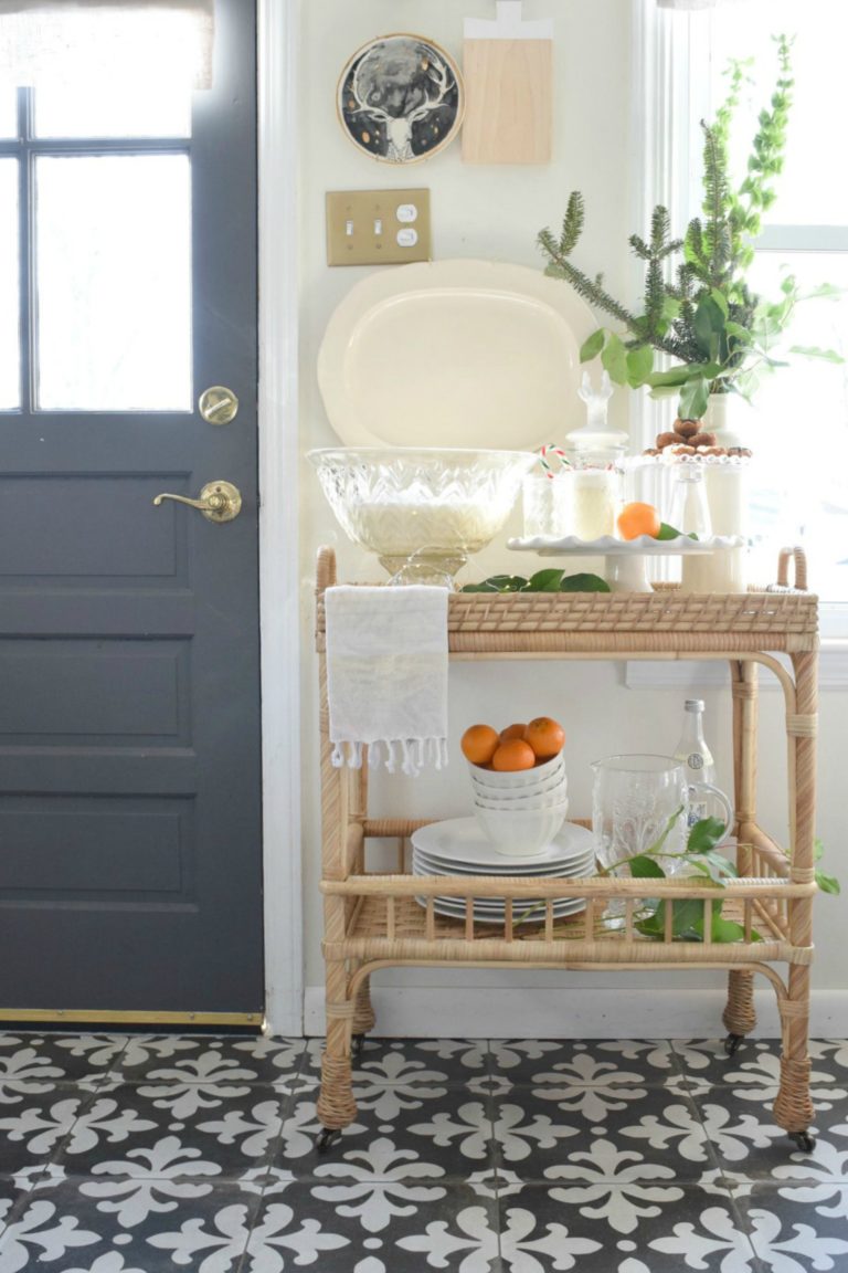 Bar Cart Styling Ideas and Favorite Holiday Drink - Nesting With Grace