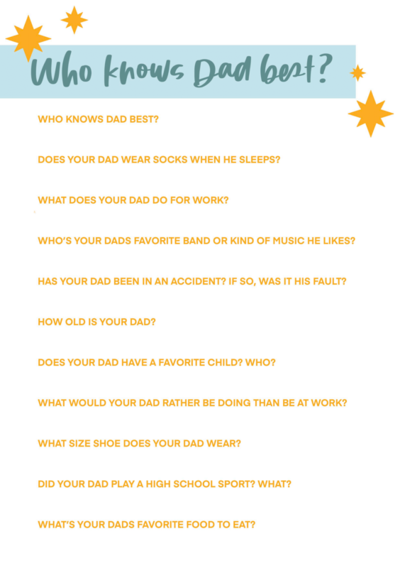 Father's Day Gift Ideas with Printable Game - Nesting With Grace