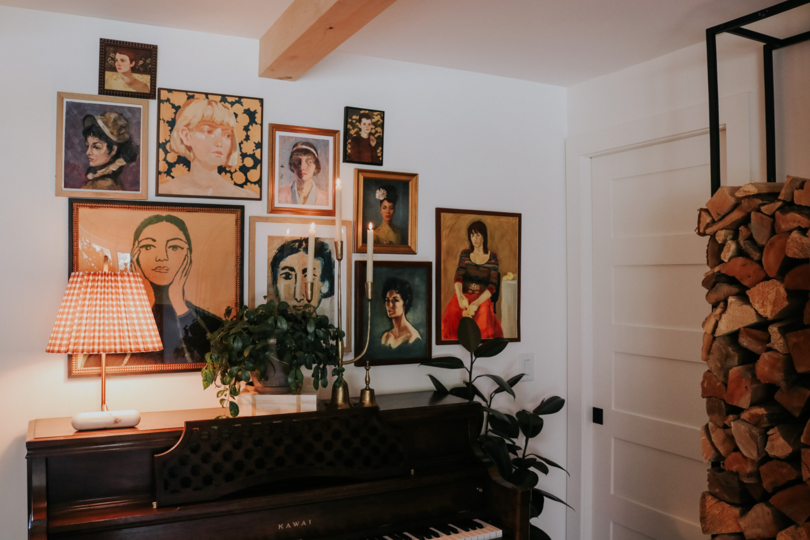 Portrait Wall- Gallery Wall of Lady Portraits over Piano and Gallery ...