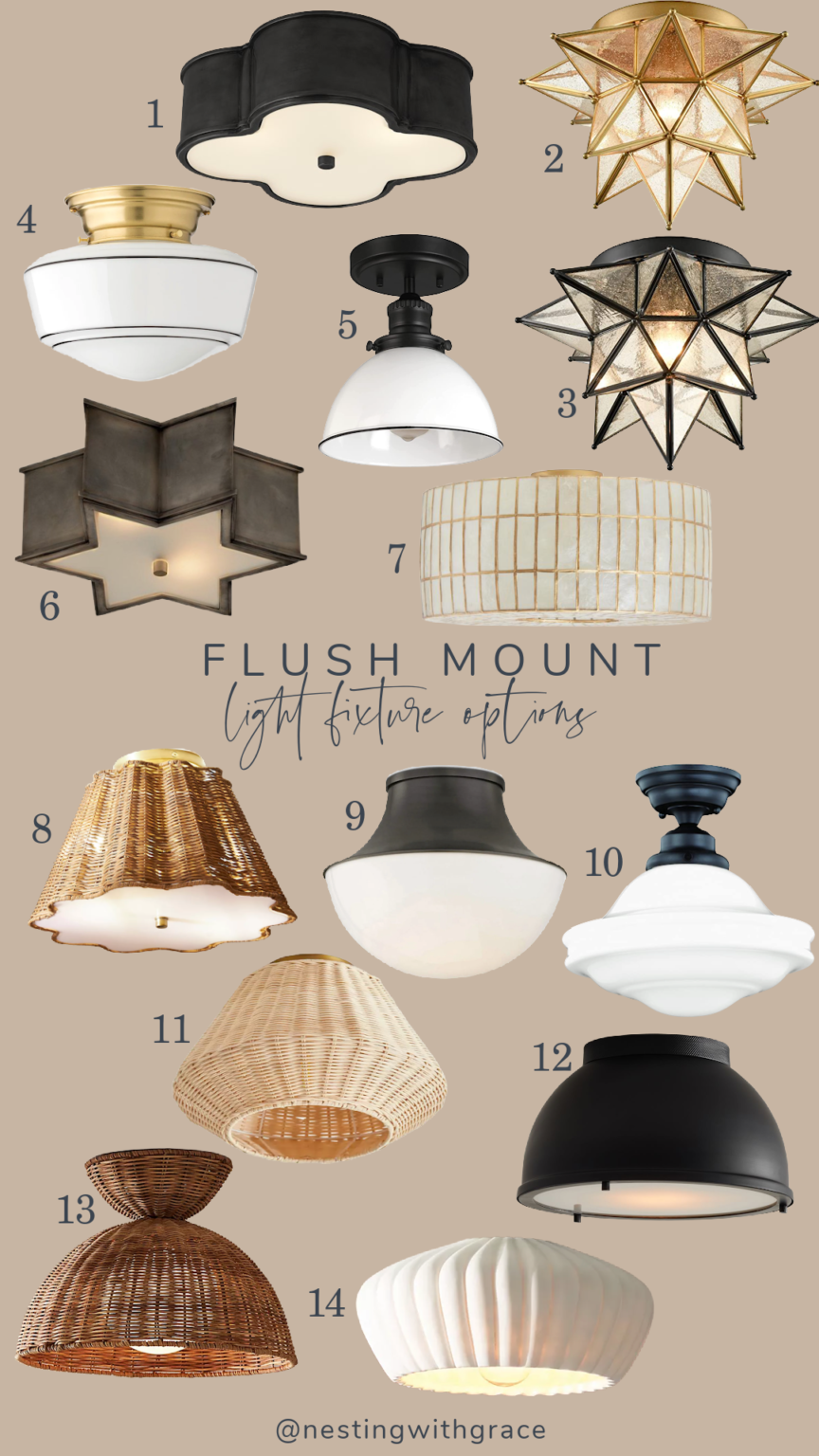 Favorite Flush Mount Light Fixtures and New Sink Light - Nesting With Grace