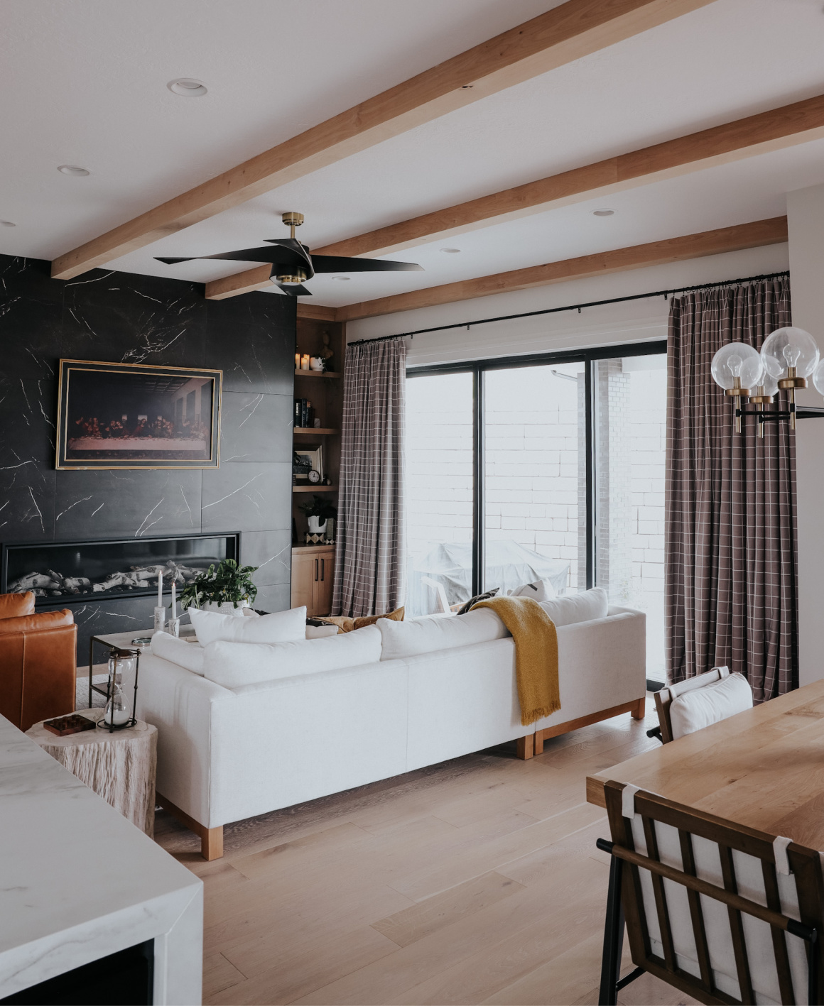 New Curtain Panels in Modern Family Room- Source for Curtains - Nesting ...
