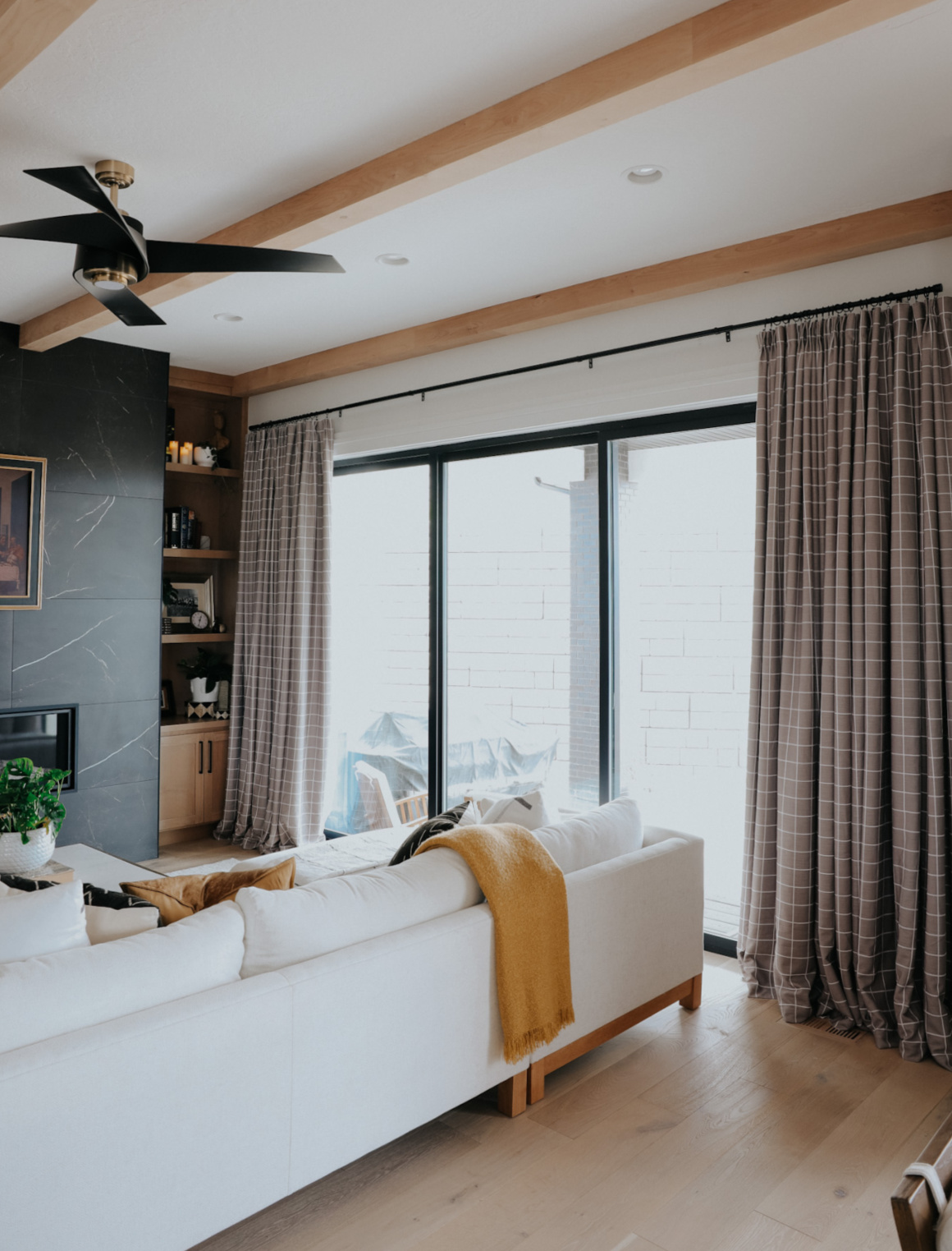New Curtain Panels in Modern Family Room- Source for Curtains - Nesting ...