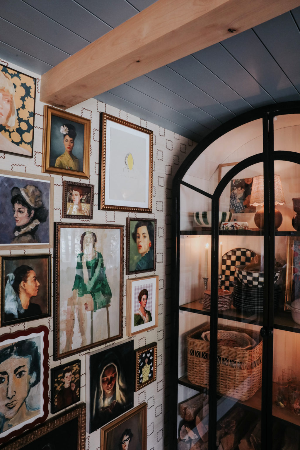 Portrait Wall- Gallery Wall of Lady Portraits over Piano and Gallery ...