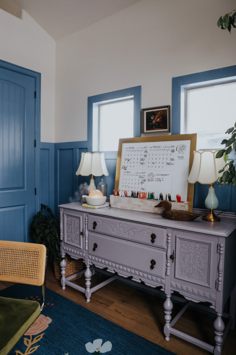 Home Office with Color of the Year Walls- Blue Nova - Nesting With Grace
