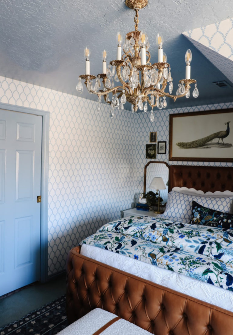 Bedroom Makeover with Dormer Windows- Peacock Bedding - Nesting With Grace