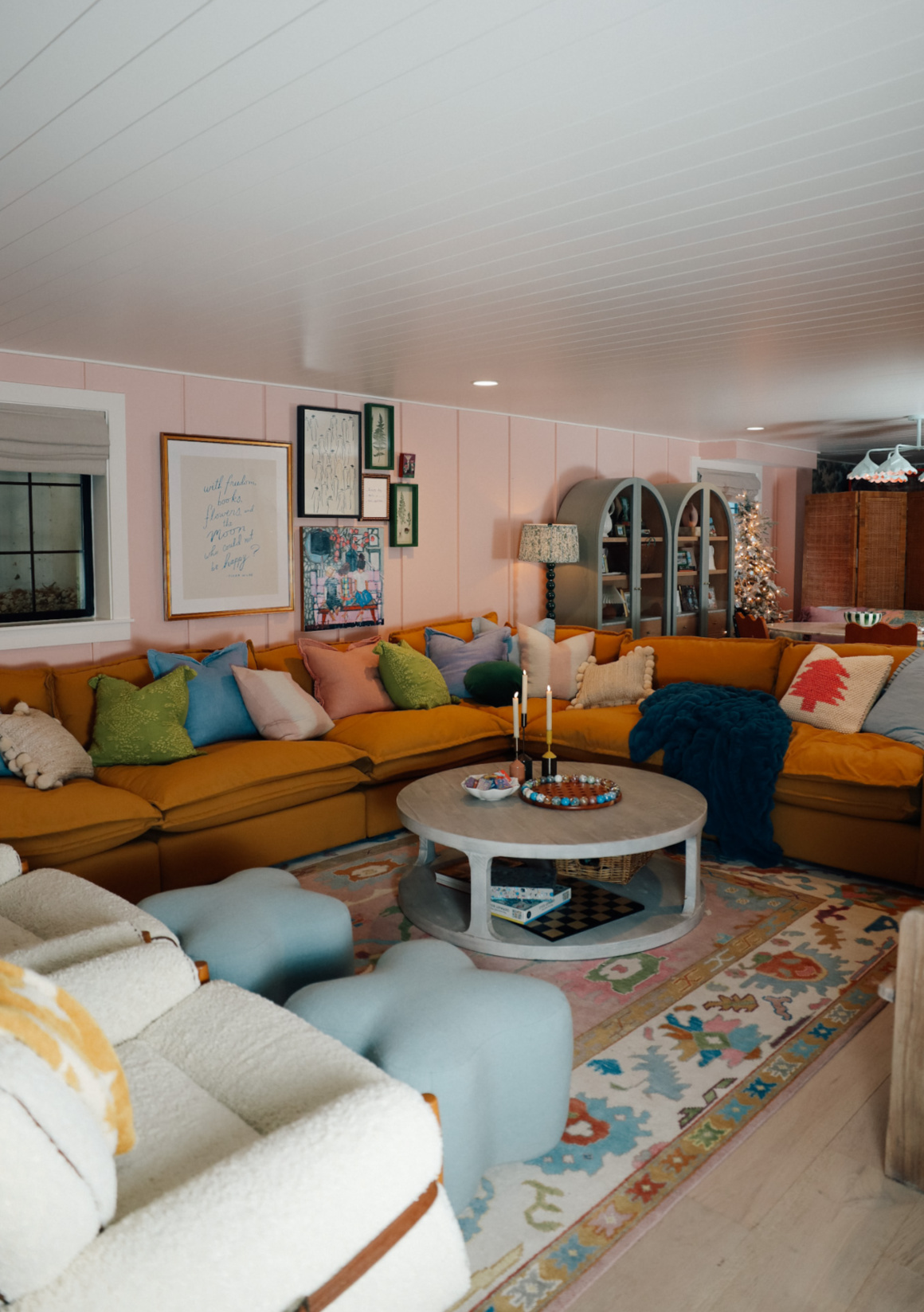 Basement Family Room Gets even more Seating with a Sectional - Nesting ...