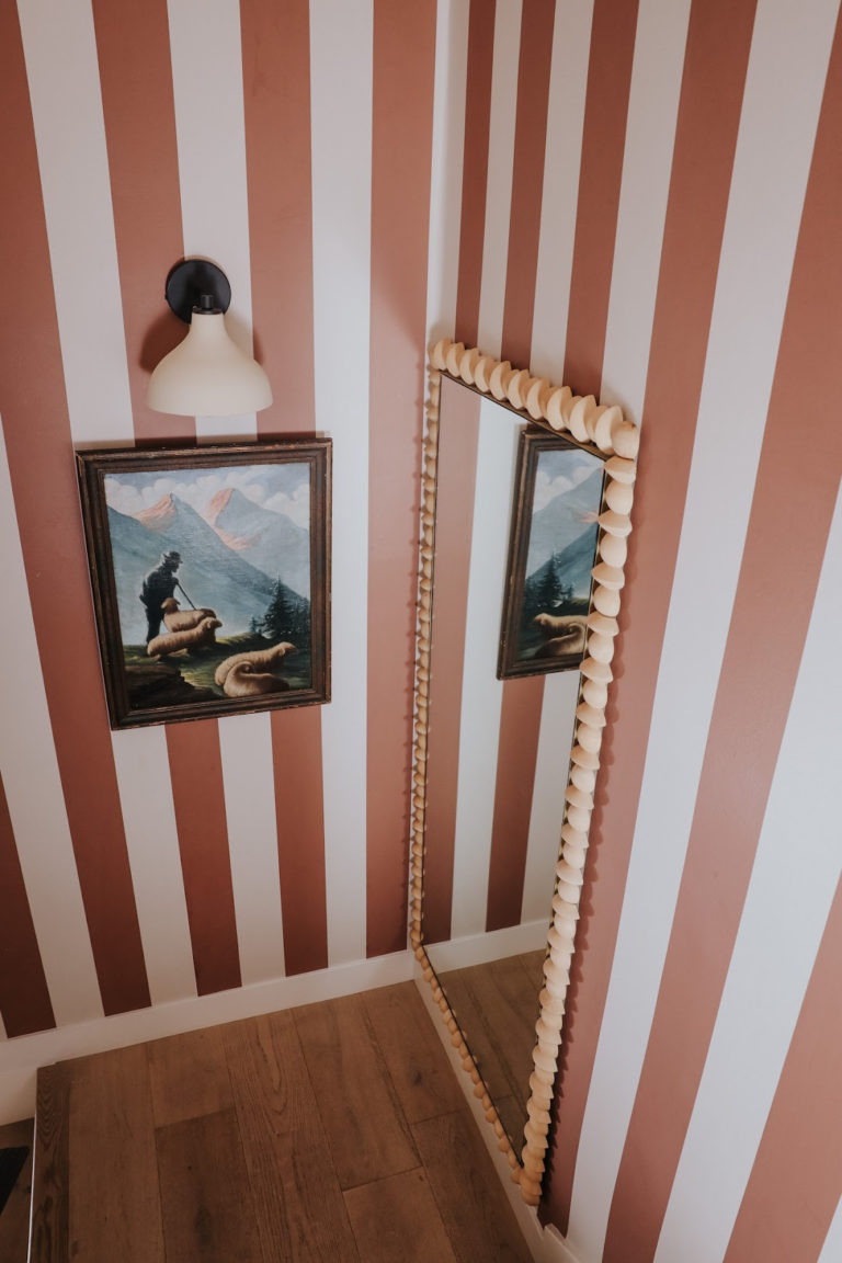 Front Entry gets a Bold Stripe Wallpaper - Nesting With Grace