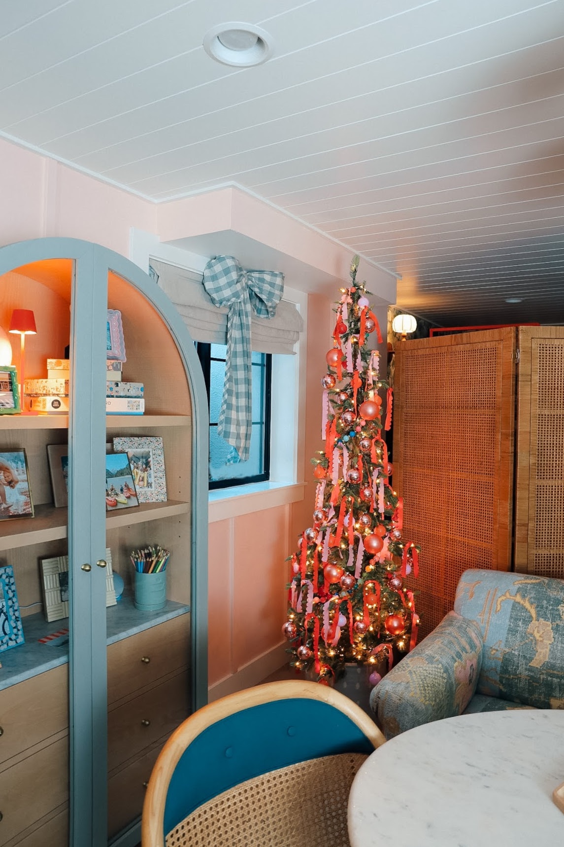 A Colorful Christmas in Our Basement Family Room - Nesting With Grace
